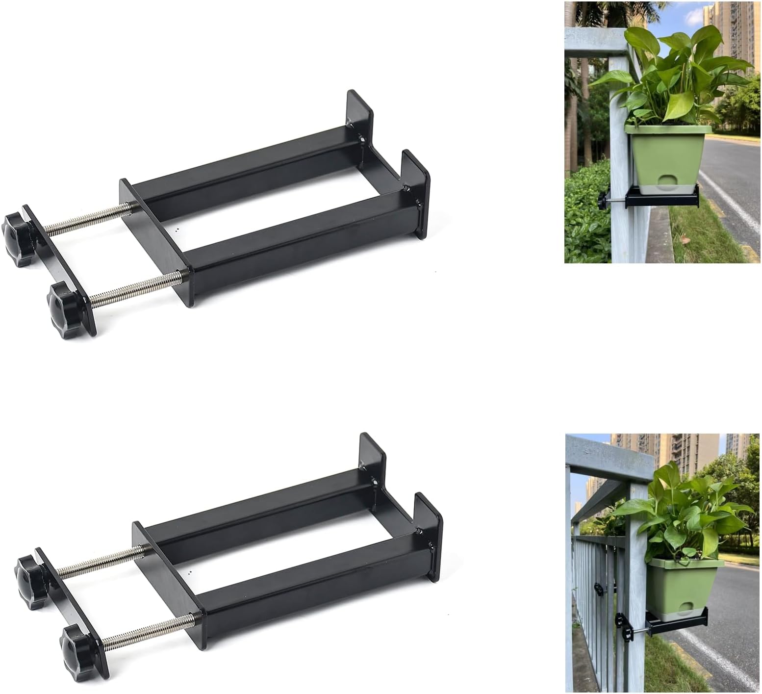 Amazon.com : Deck Railing Planter Box Brackets, Deck and Fence Rail ...
