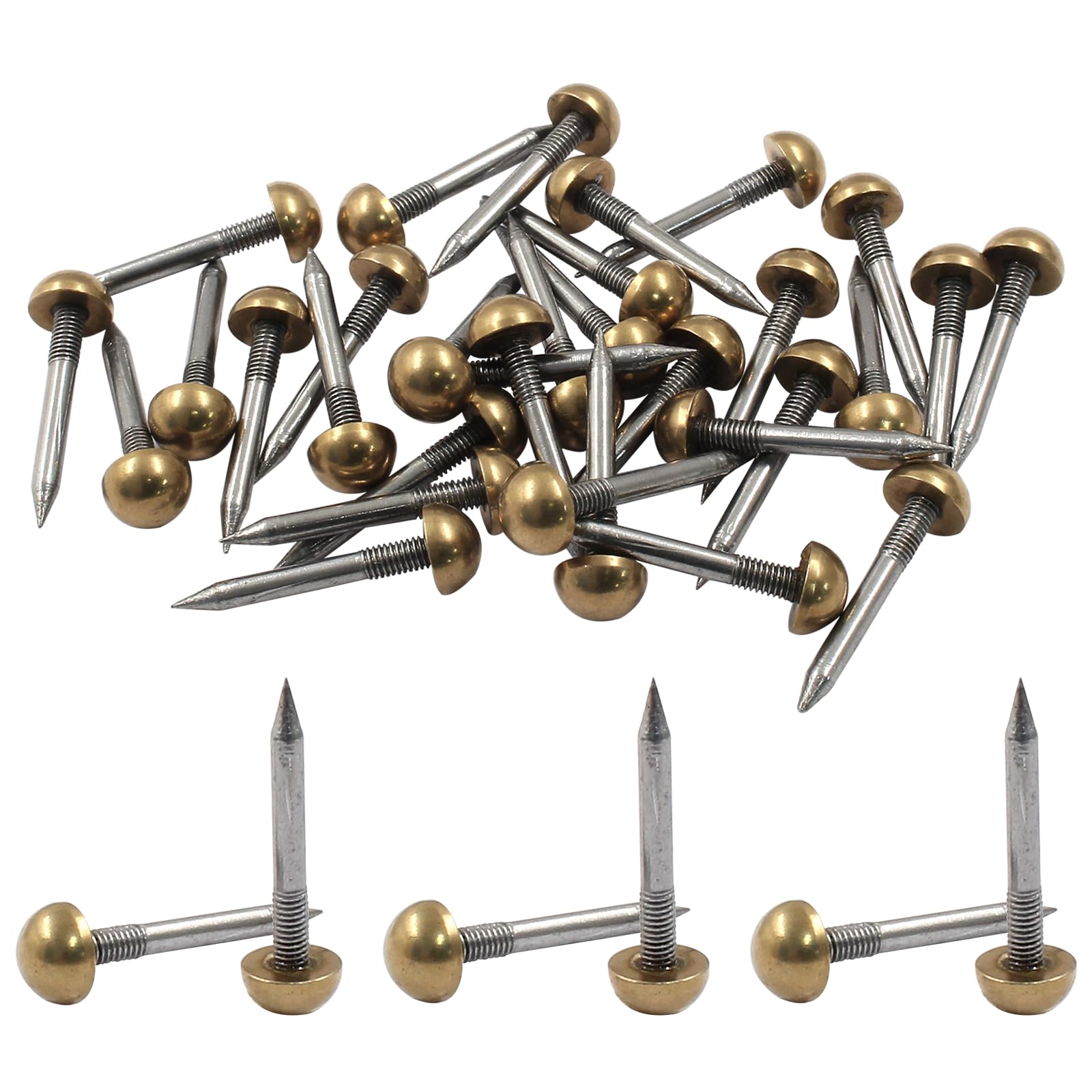 Amazon.com: Hordion 32Pcs Upholstery Tacks Brass Tacks 5/16" Head Dia ...