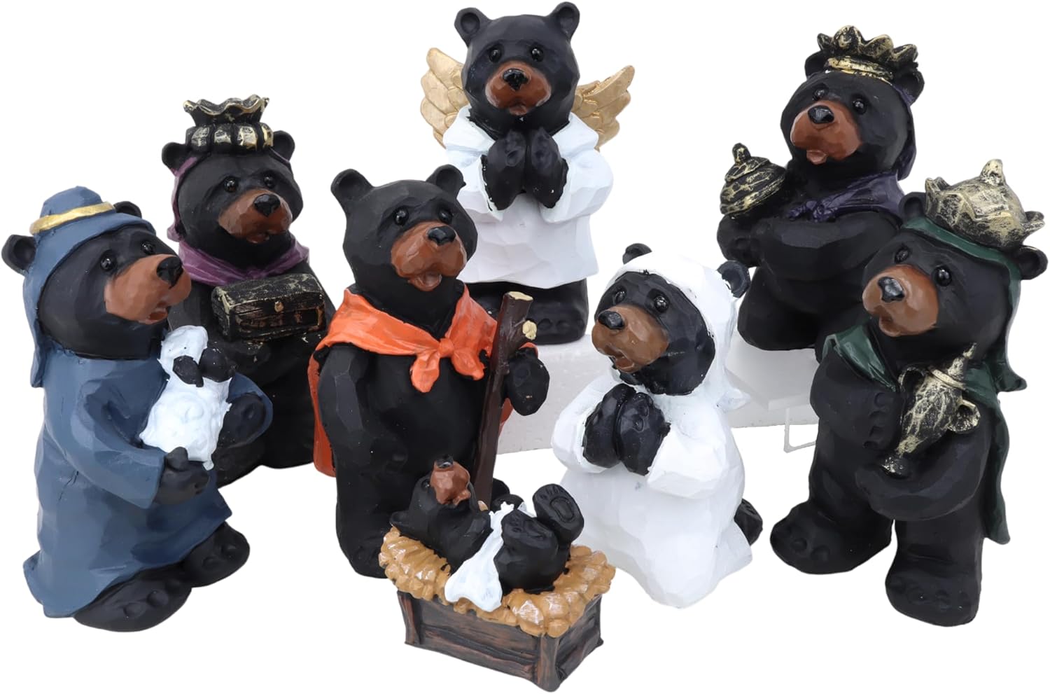 Amazon.com: Needzo Bear Nativity Scene, Woodland Religious Christmas ...