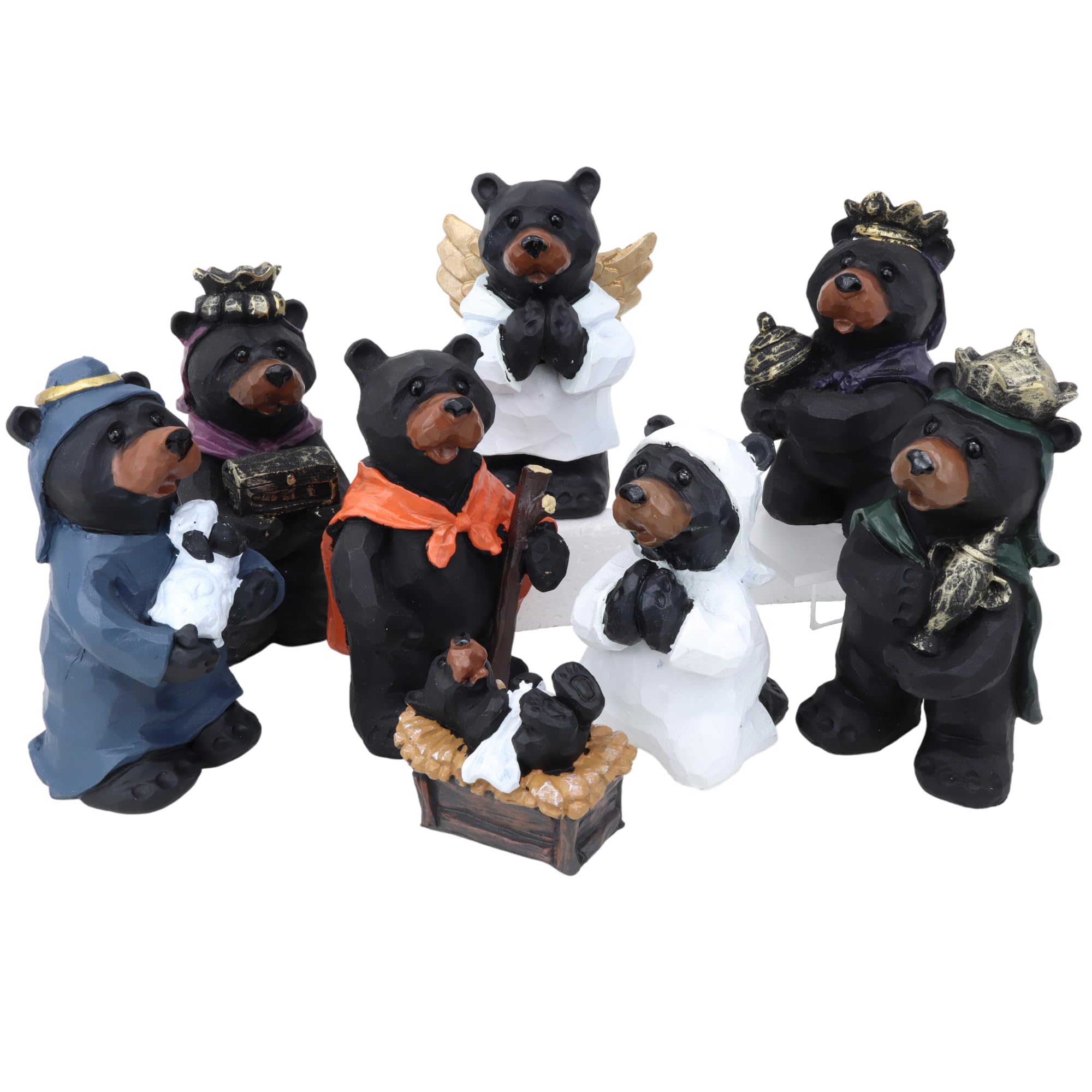Amazon.com: Needzo Bear Nativity Scene, Woodland Religious Christmas ...