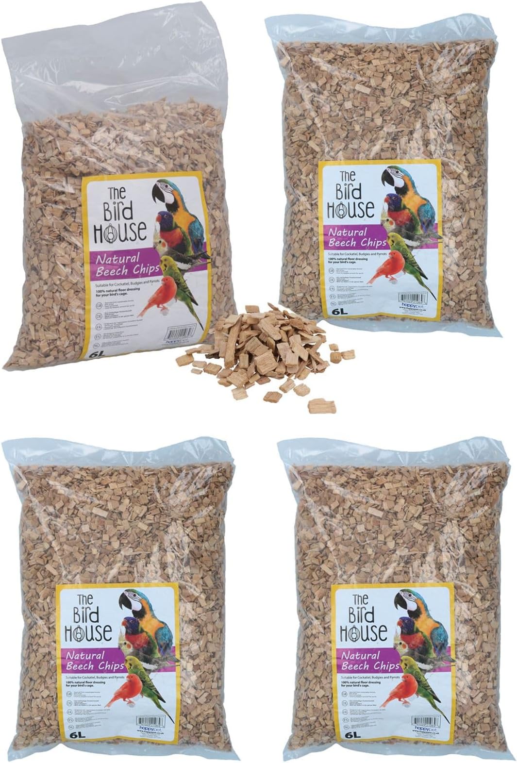 AB Tools 2pk OF 6 Litre Natural Coarse Beech Chips Bird Parrot Cage ...