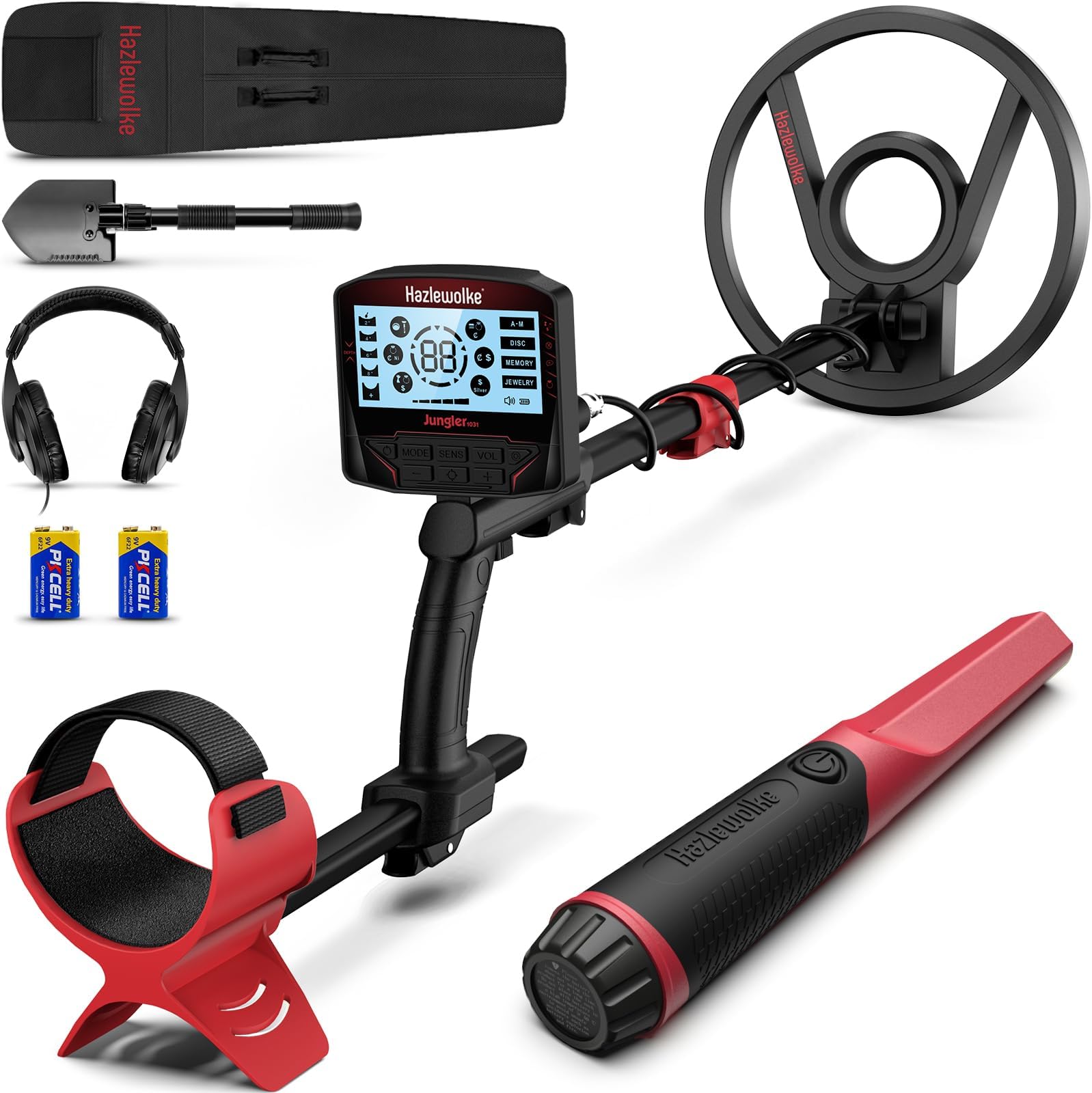 Amazon.com : Jungler1031 Metal Detector with DS-1 Pinpointer(RED ...