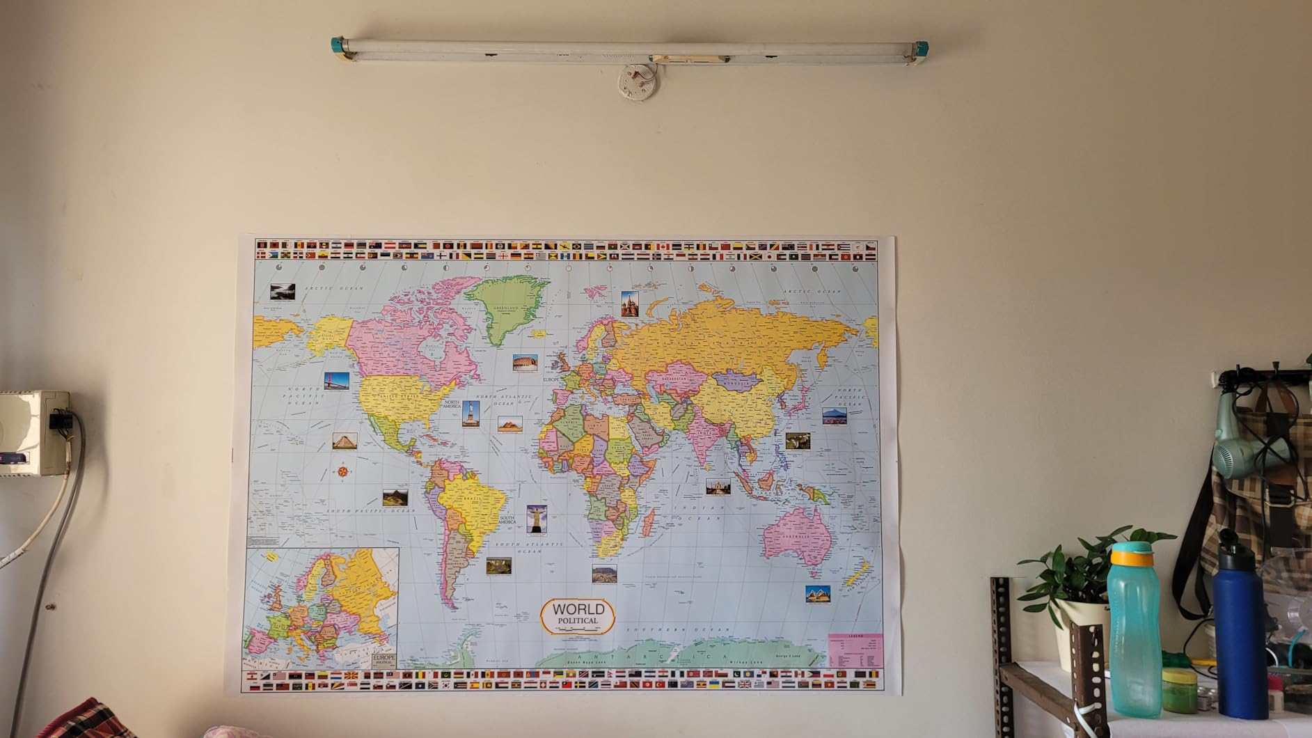 World Map ( 140 x 100 cm ) Laminated ( Big Map ) : Vidya Chitr ...