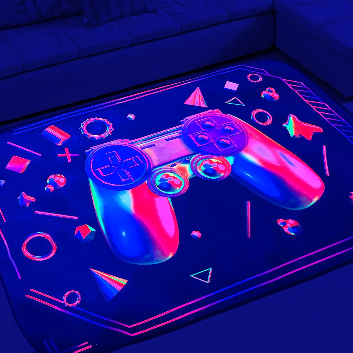 Amazon.com: Funny Gaming Office Chair Mat for Carpet Blacklight UV ...