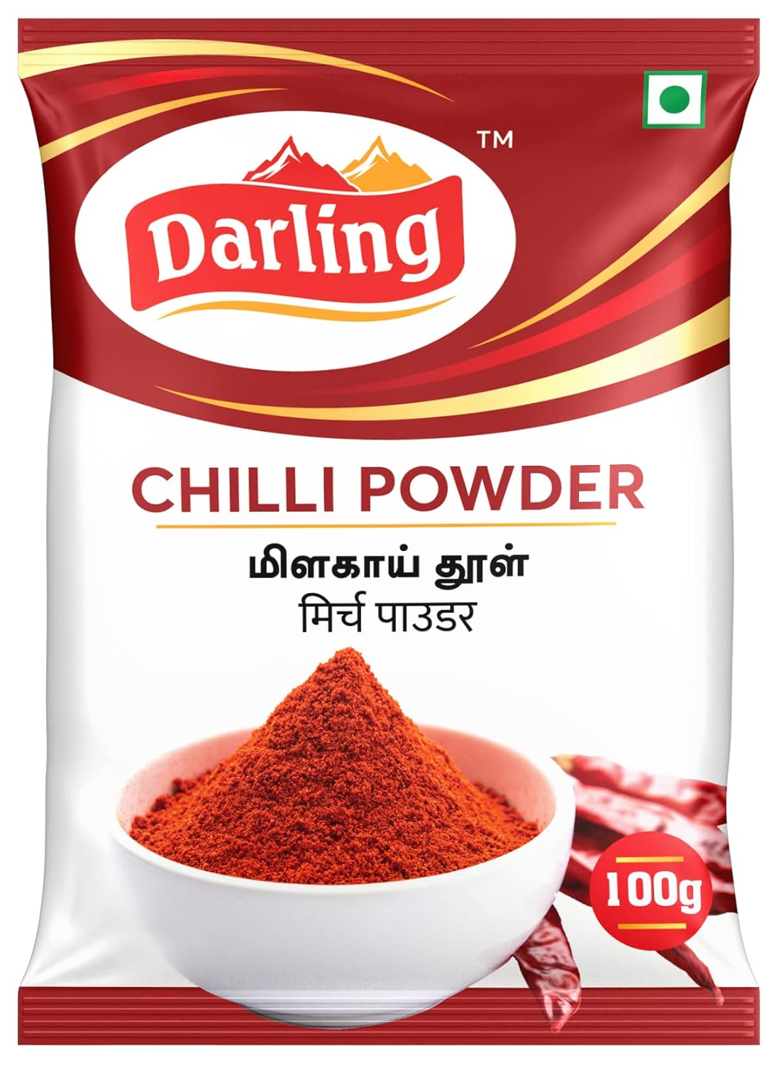 Darling Chilli Powder 500gm(Pack of 5, Each 100g)(Red Hot Chilly Powder ...