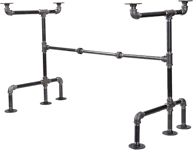 Amazon.com: PIPE DECOR Industrial Pipe Desk Leg Set, Modern Home Office ...