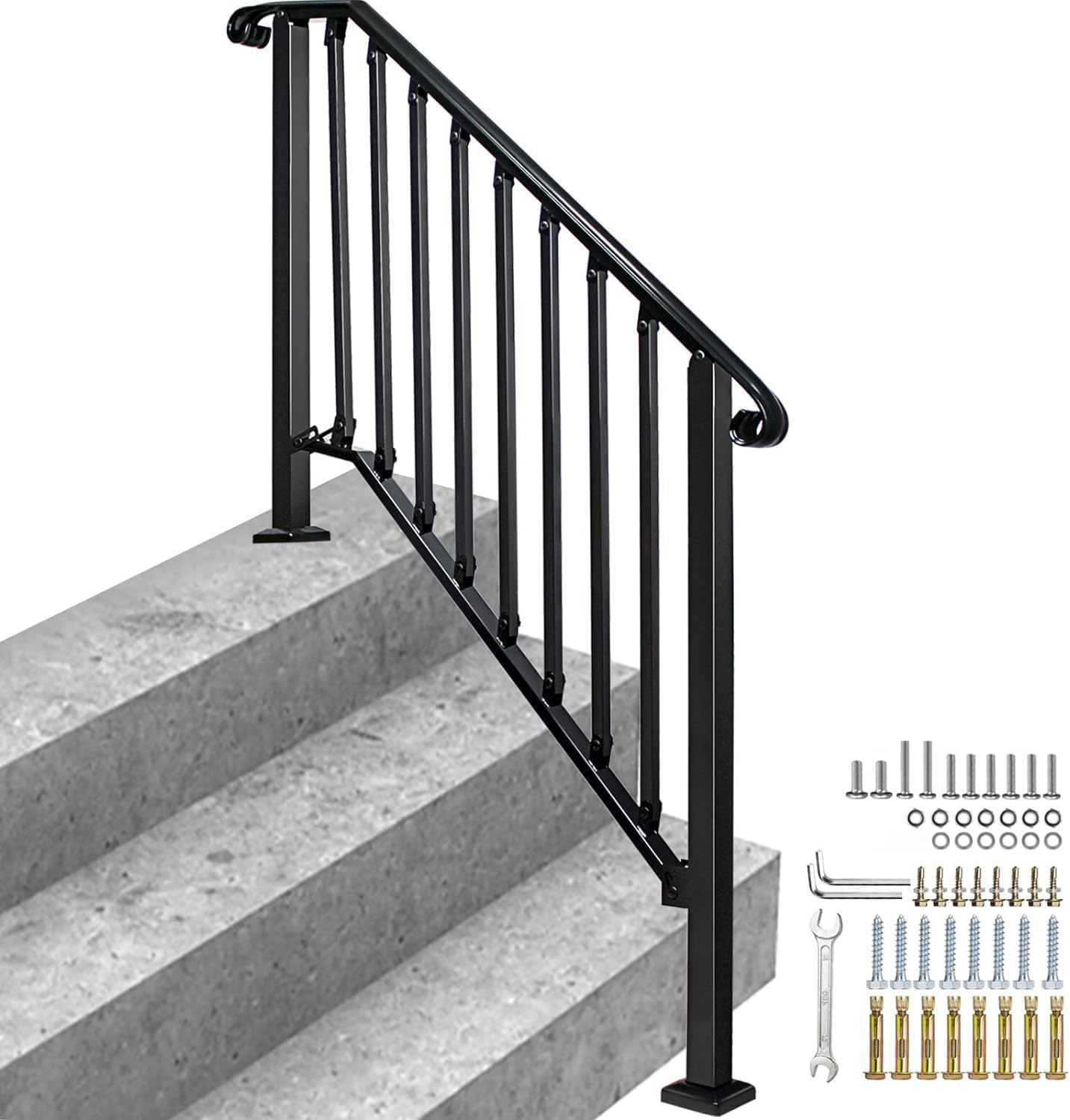 Iron X Handrail Picket #1 (Concrete Steps) - Amazon.com