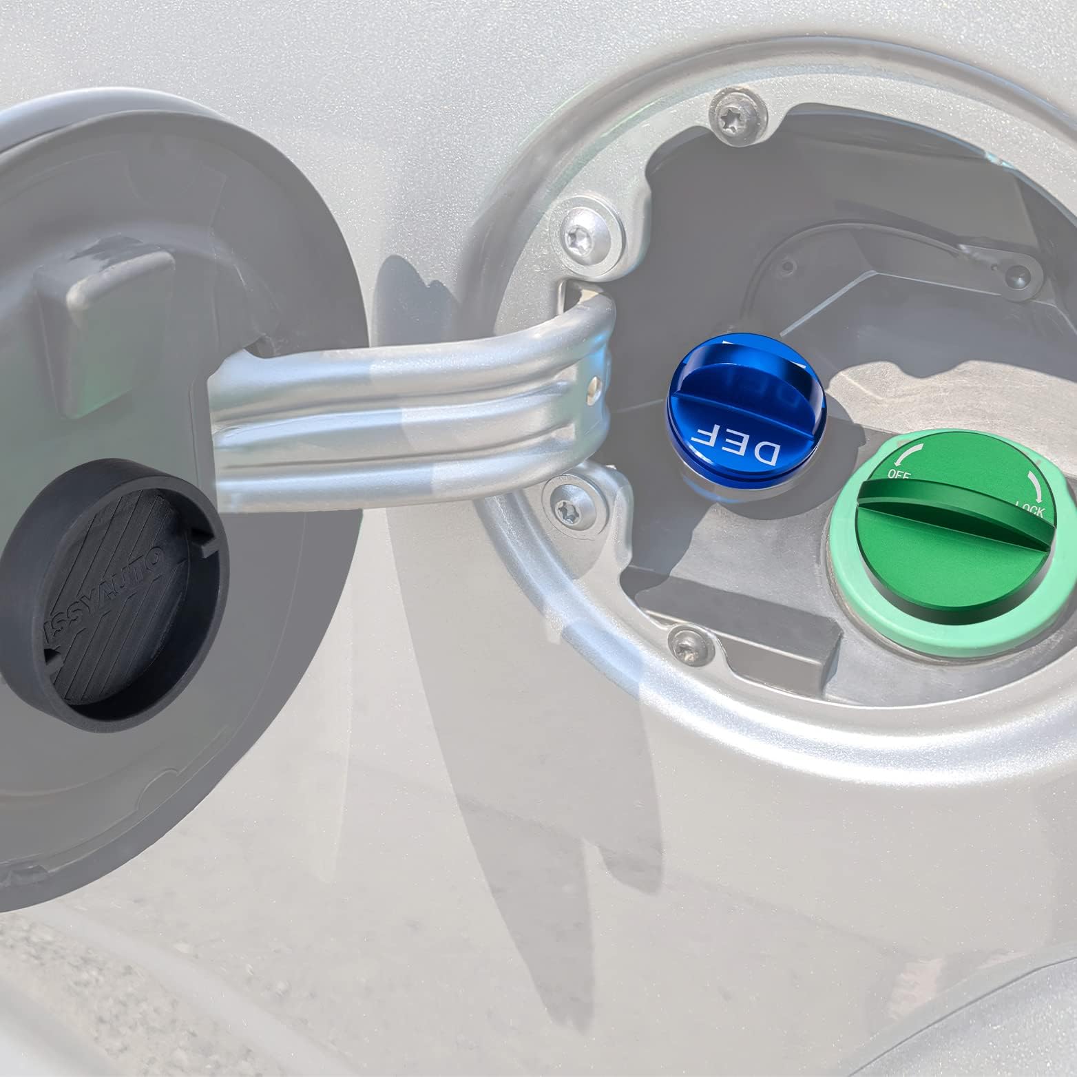 Amazon.com: ISSYAUTO DIESEL Gas Cap & Gas Cap Holder, DEF Cap ...