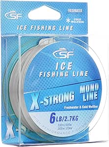 Amazon.com : SF X-Strong Monofilament Ice Fishing Line with Spool Mono ...