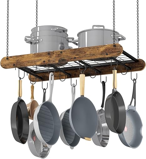 Amazon.com: GILLAS Pot Racks Hanging Ceiling Mount, Pot and Pan Hanging ...