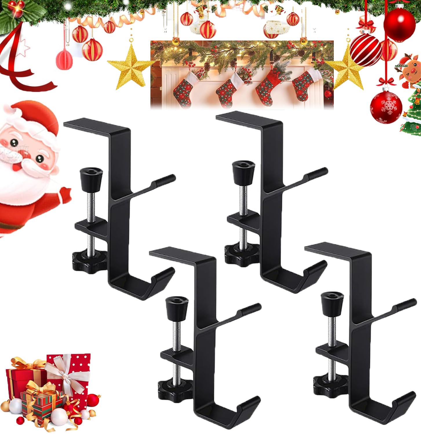Amazon.com: 2 in 1 Garland Stocking Mantel Holders, Mantel Hanger for ...