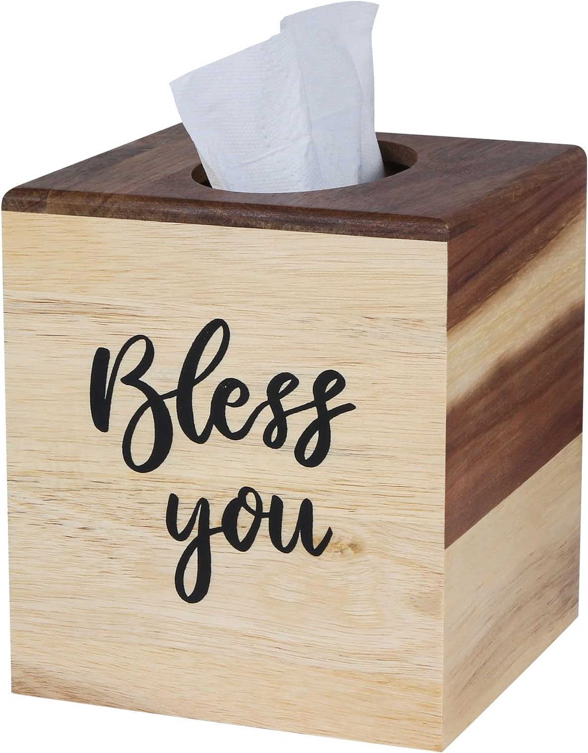 Amazon.com: NIRMAN Acacia Wood Square Tissue Box with Slide-Out Bottom ...