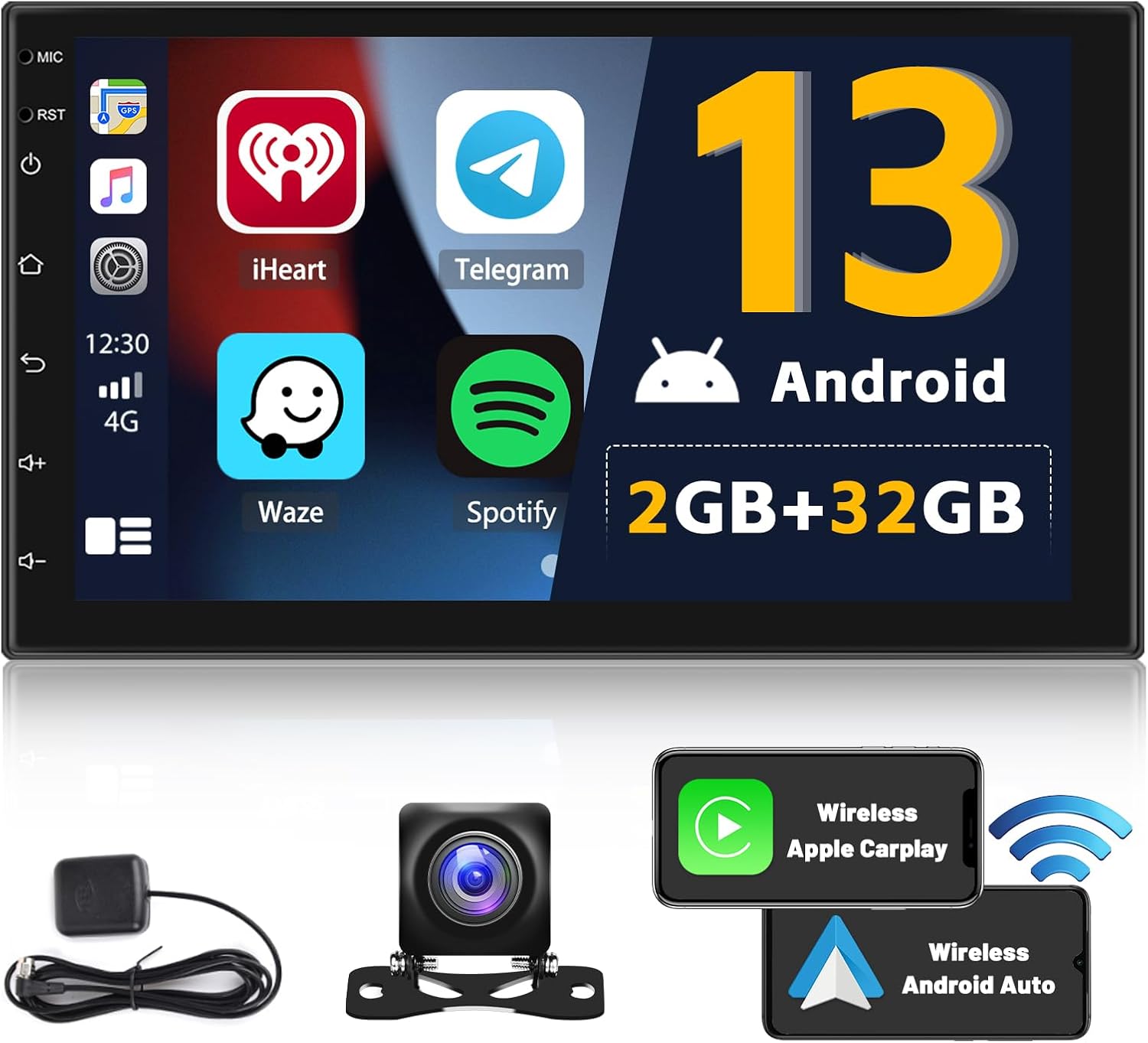 Amazon.com: Android 13 Double Din Car Stereo Radio Wireless Apple ...