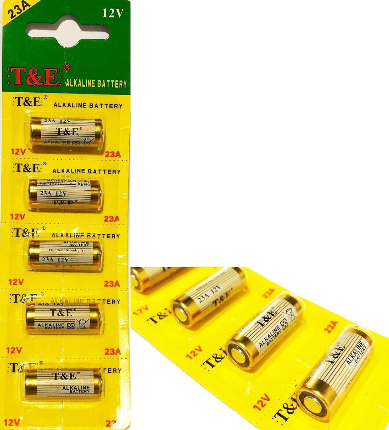 Pack of 50 Alkaline Batteries 23A MN21 A23 V23GA LRV08 L1028 LR23A E23 V23A 12V (End of 2025 ...