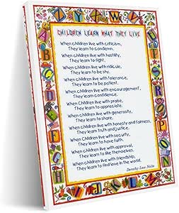 Amazon.com: TLMDIKAJ Children Learn What They Live Poetry Poster (2 ...