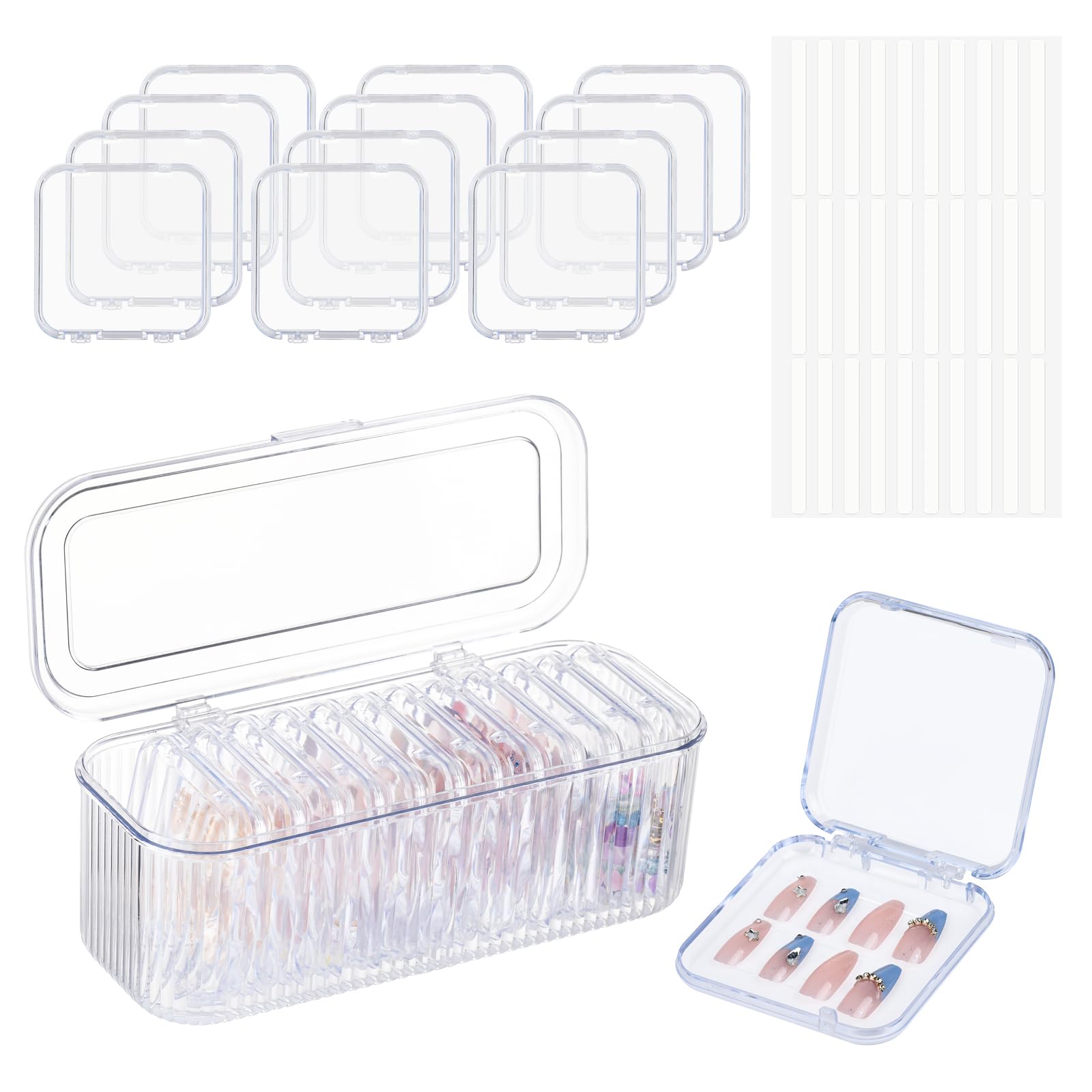 Amazon.com: LONTOHCE 13 pieces 1 storage box and 12pcs 3.3inch Press On ...