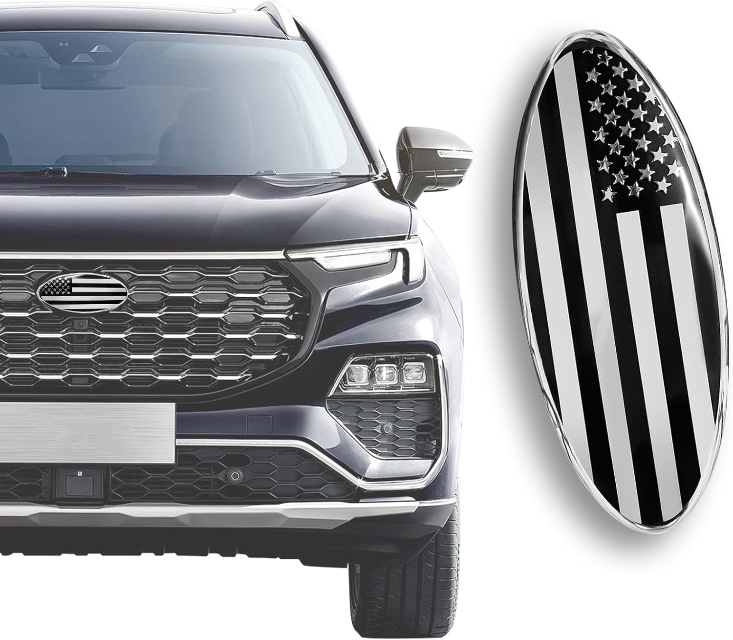 Amazon.com: Kutyun Front Grille American Flag Emblem for Ford - 9 Inch ...