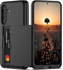 Amazon.com: Nvollnoe for Samsung S24 Case with Card Holder Dual Layer Heavy Duty Protective Case ...