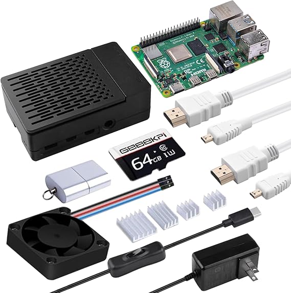Amazon.com: GeeekPi Starter Kit for Raspberry Pi 4 4GB, with Raspberry ...
