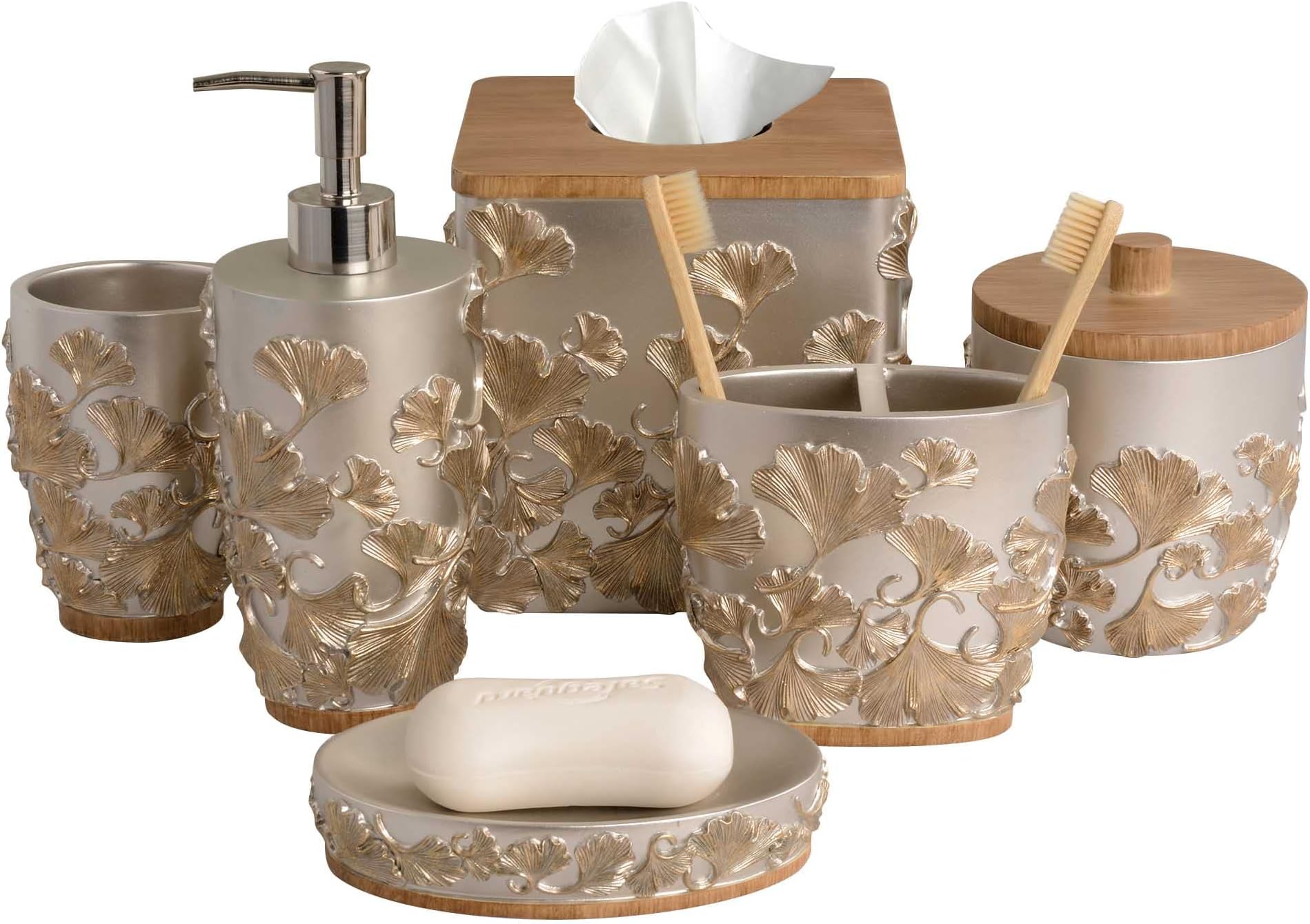 Amazon.com: 6-Piece Decorative Bathroom Accessory Set Made of Ceramic ...