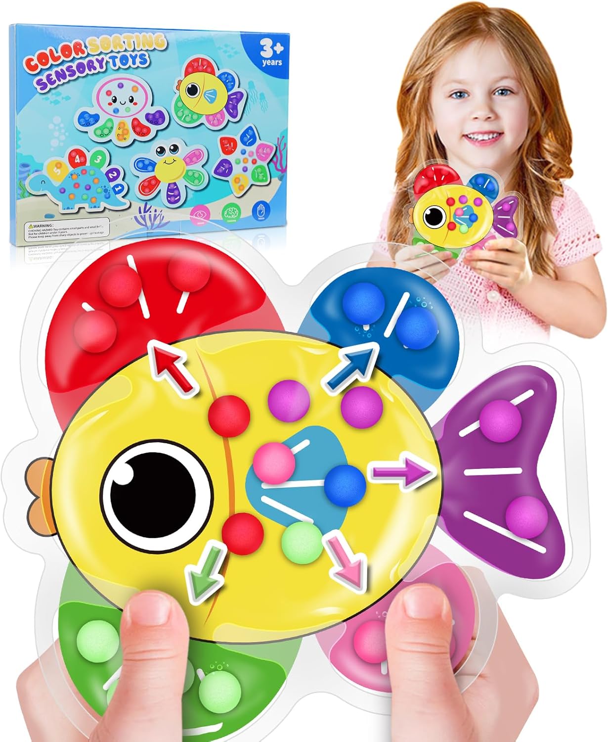 Amazon.com: Color Sorting Sensory Toys, Toddler Travel Fine Motor ...