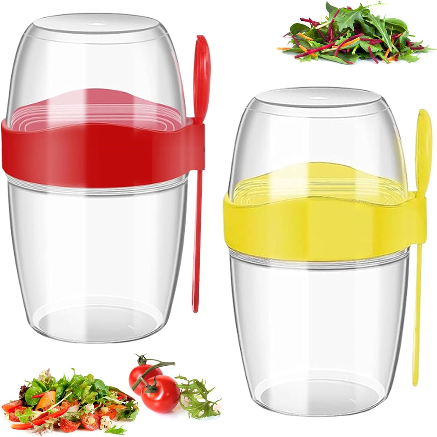 ZISHAN 2 PCS Breakfast Pots With Lids, Reusable Yoghurt Pots, Easy ...