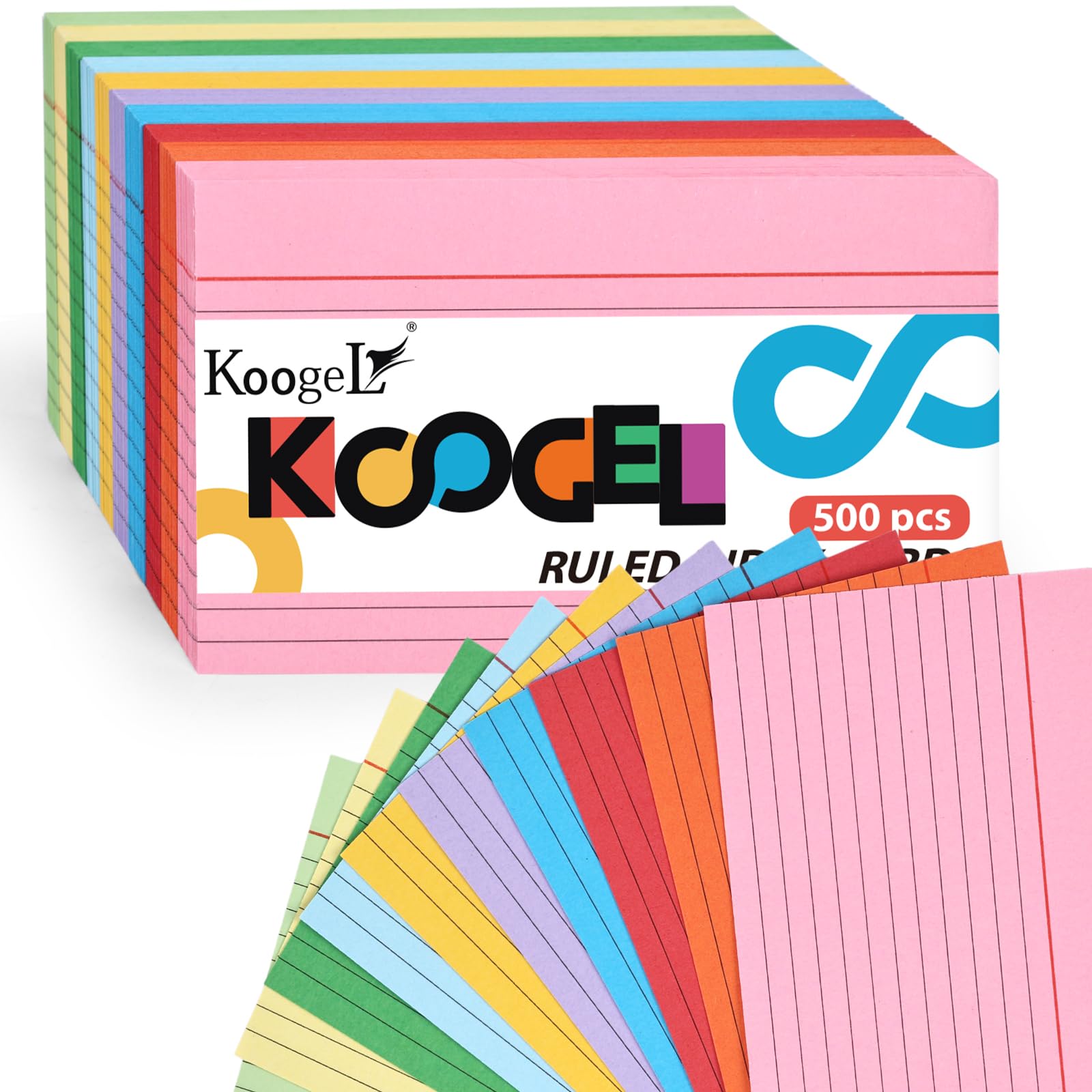Snapklik.com : 500PCS Ruled Index Cards, 3 X 5 Inch Neon Color Flash ...