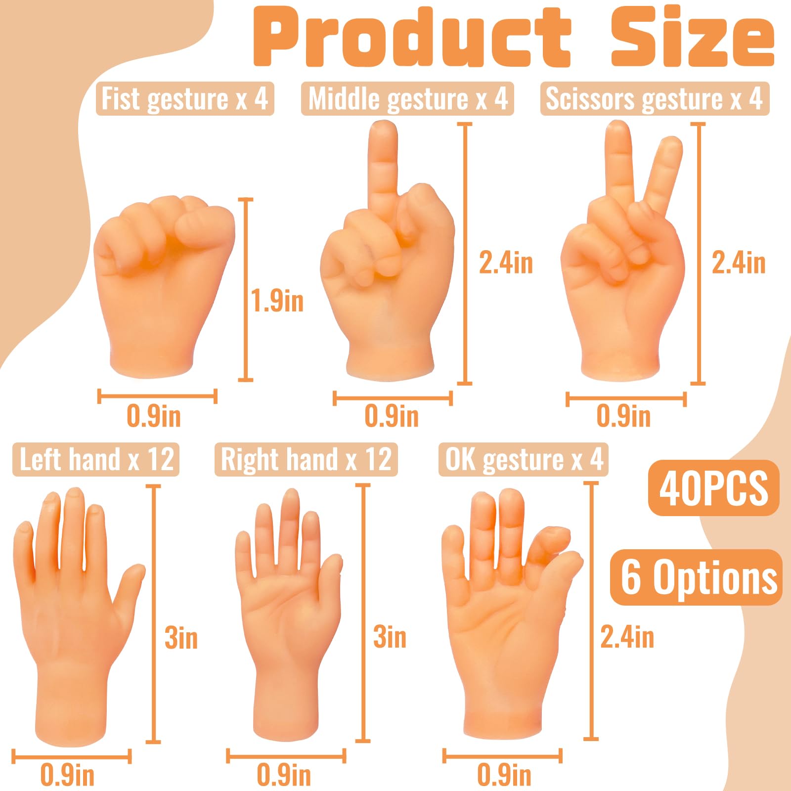 Snapklik.com : Woozettn 40 Pcs Tiny Hands Finger Puppets,Mini Hands ...