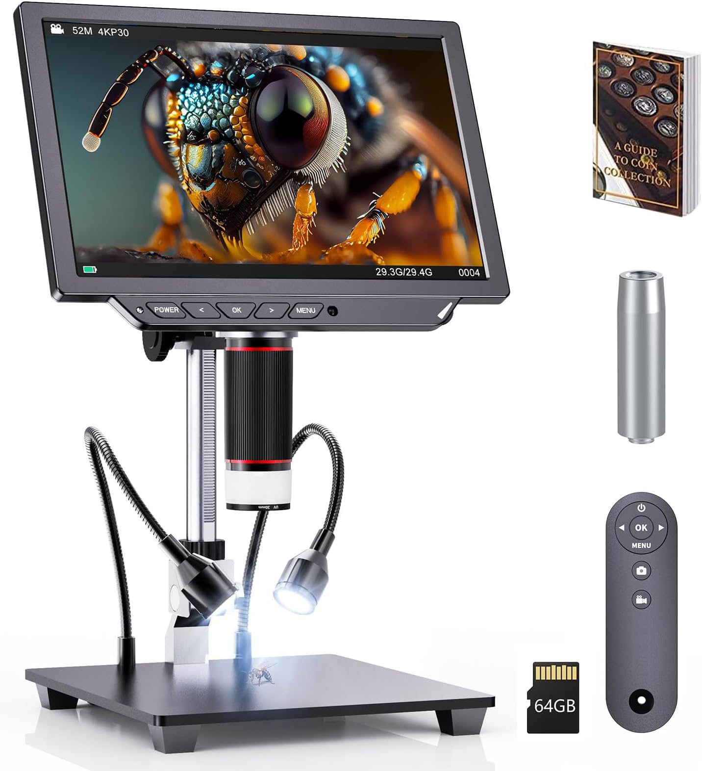 Amazon.com : Dcorn 4K Digital Microscope - 2000X Magnification, 10 ...