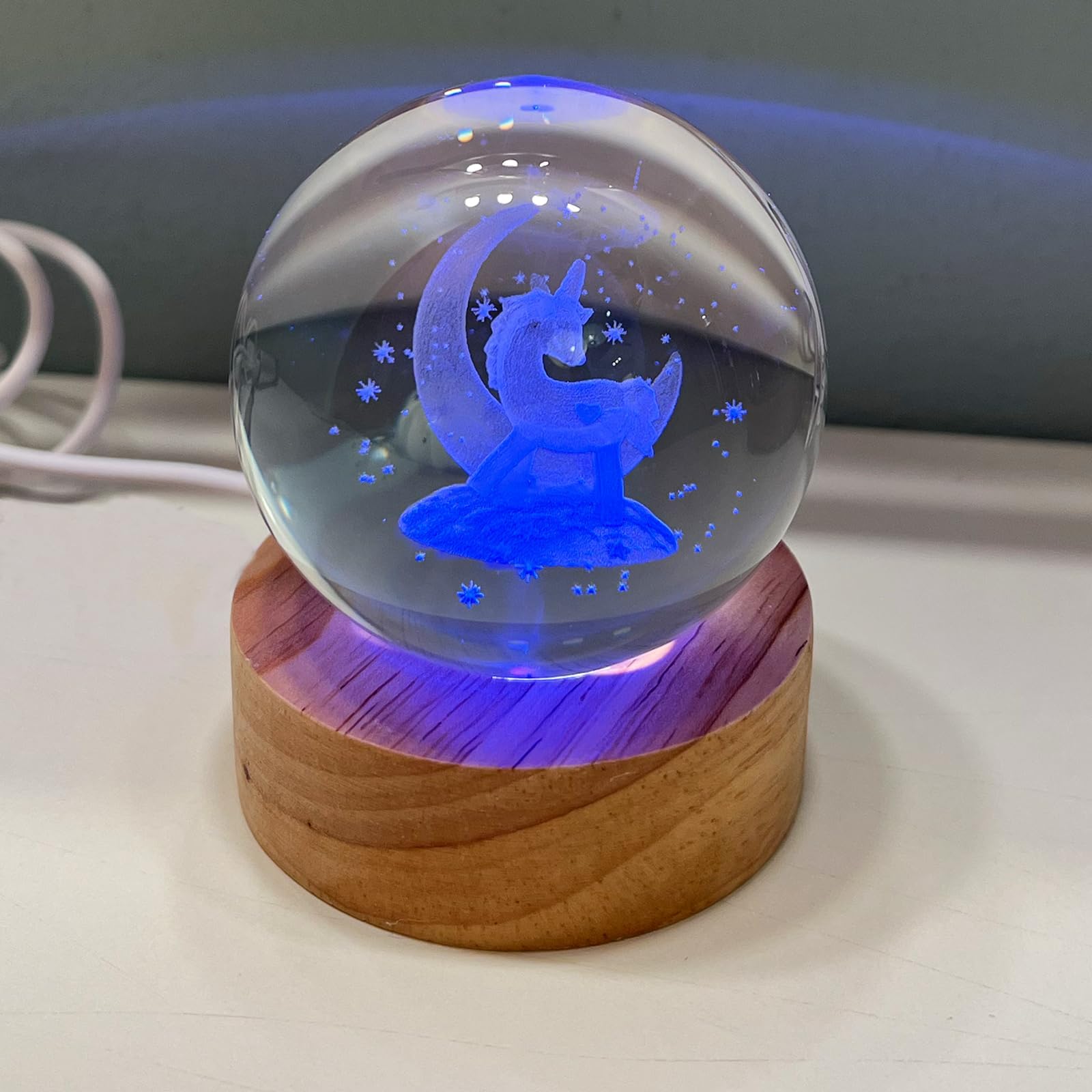 Orekih Crystal Ball, Night Stand Lamp, Unicorn Night Light, Side Table ...