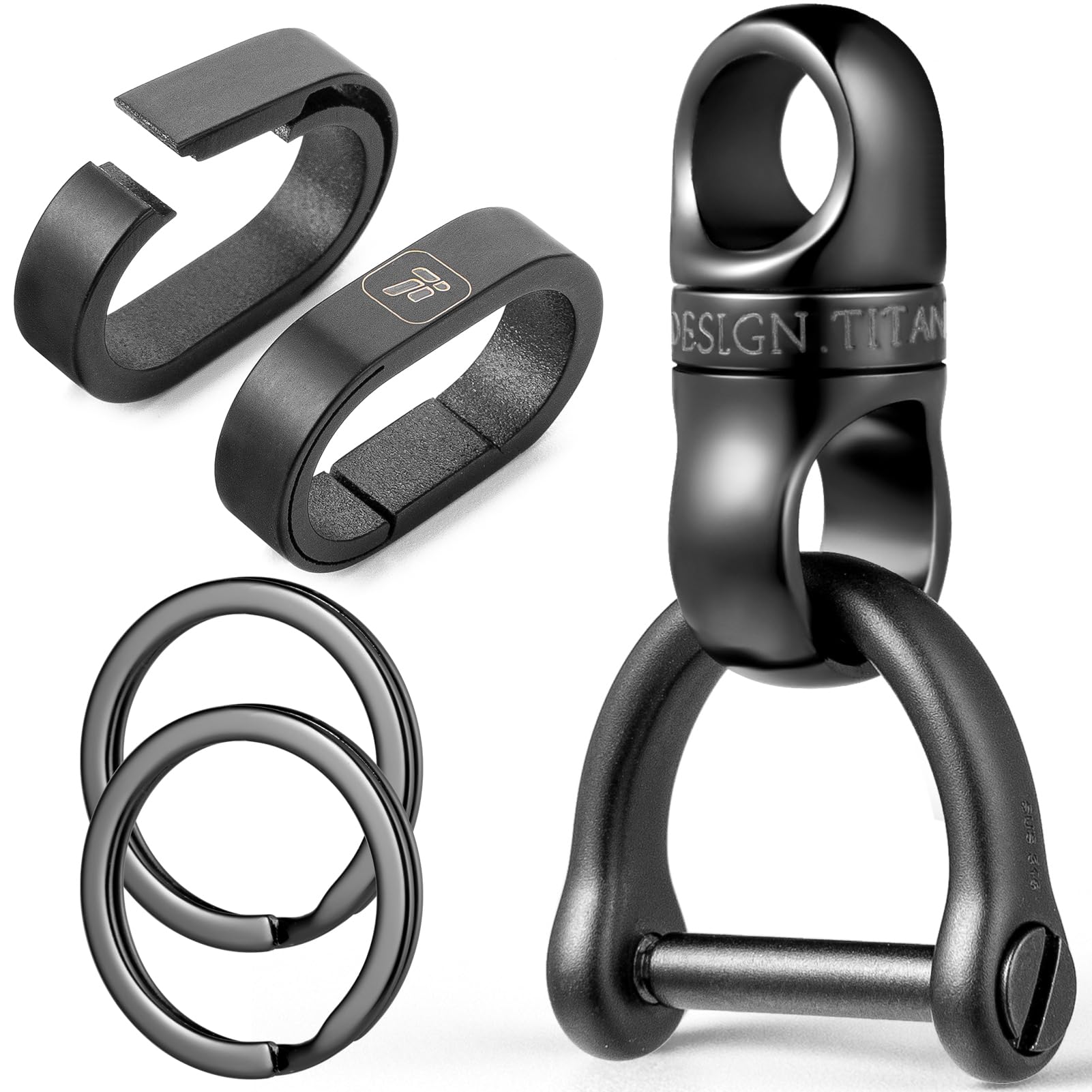 Amazon.com: FEGVE Titanium Key Chain Rings with 2 Stainless Steel Key ...