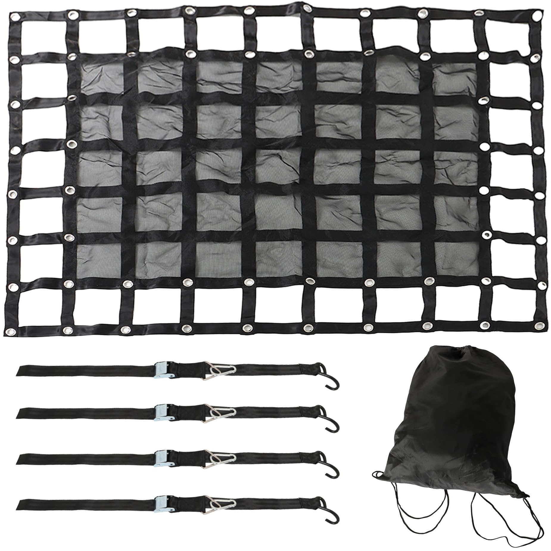 Snapklik.com : 4.75FT X 6FT Heavy Duty Cargo Net Adjustable Trailer ...