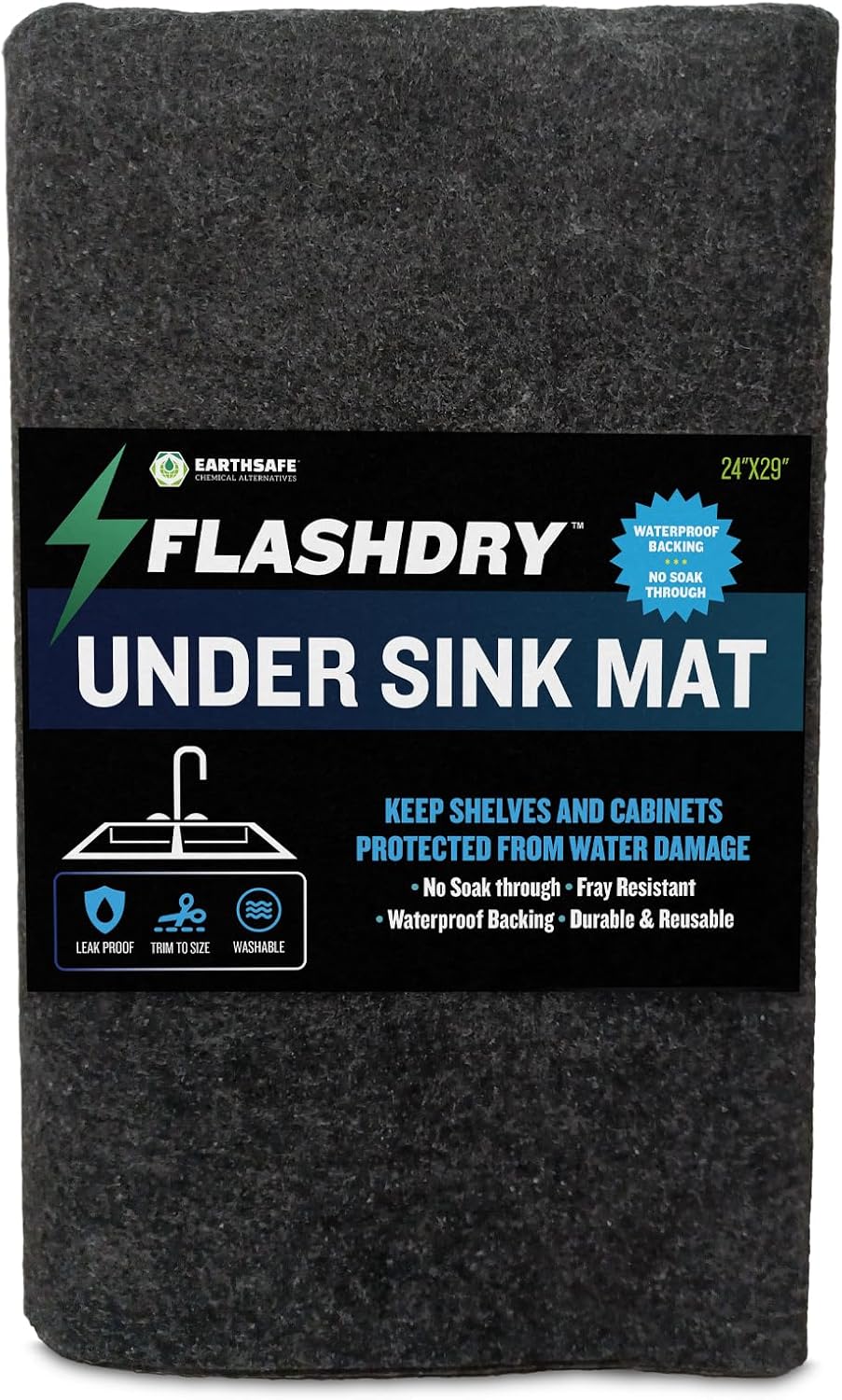 FlashDry Under The Sink Mat Liner for Kitchen Cabinet - Waterproof ...