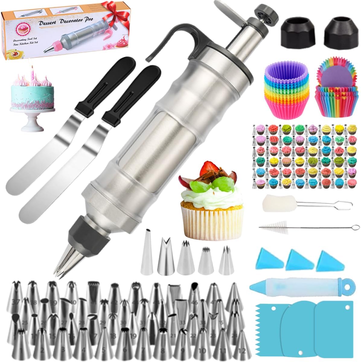 Amazon.com: 175PCS Icing Decoration Gun Set, Cake Decorating Kit with ...