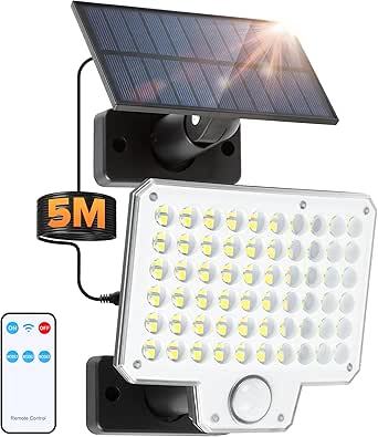 LUTEC Solar Lights Outdoor, 240 LED 3000LM Solar Powered Motion Sensor Flood Lights with Remote ...