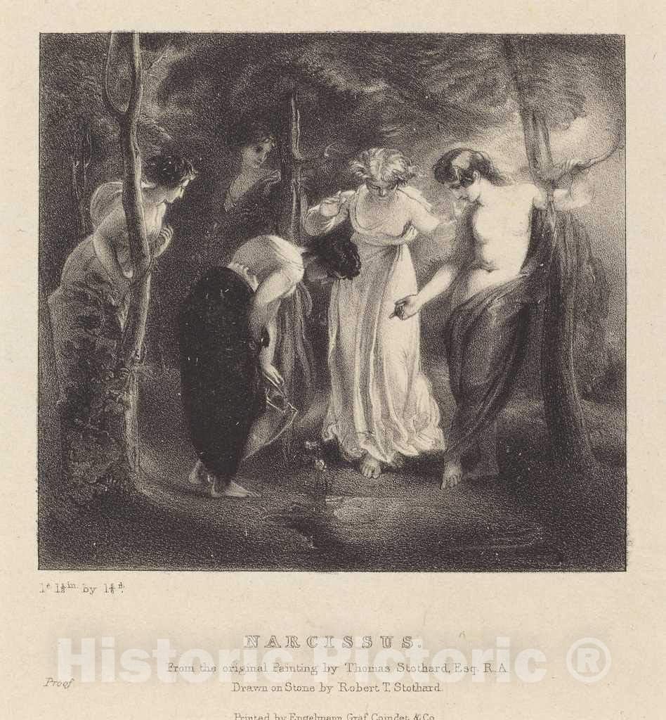 Amazon.com: Art Print : T. Stothard After Stothard, Narcissus, Historic ...