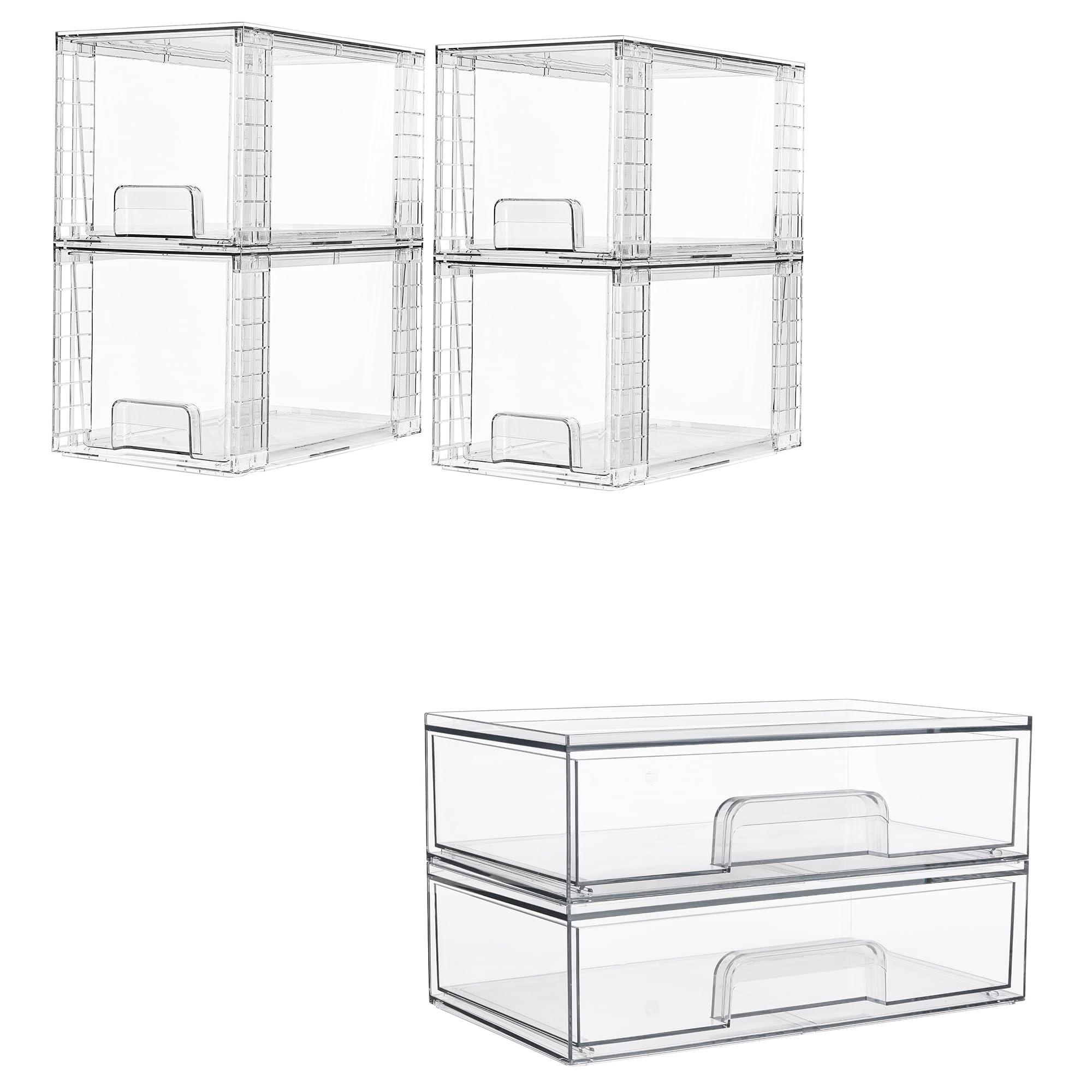 Amazon.com: Vtopmart 4 Pack Large and 2 Pack 12''W Stackable Storage ...