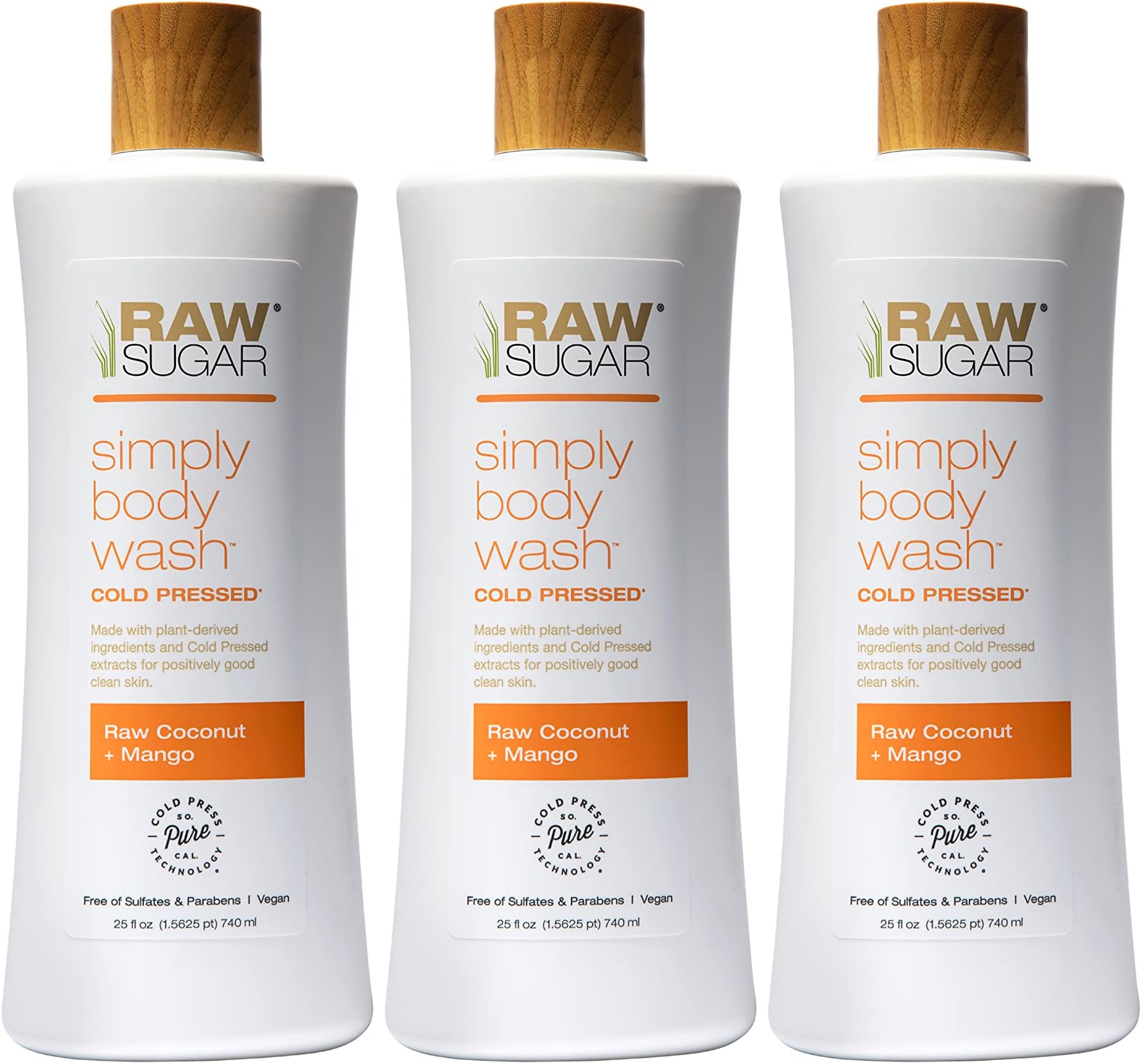 Amazon.com : RAW SUGAR Simply Body Wash - Raw Coconut + Mango, Moisturizing & Soothing Bath ...