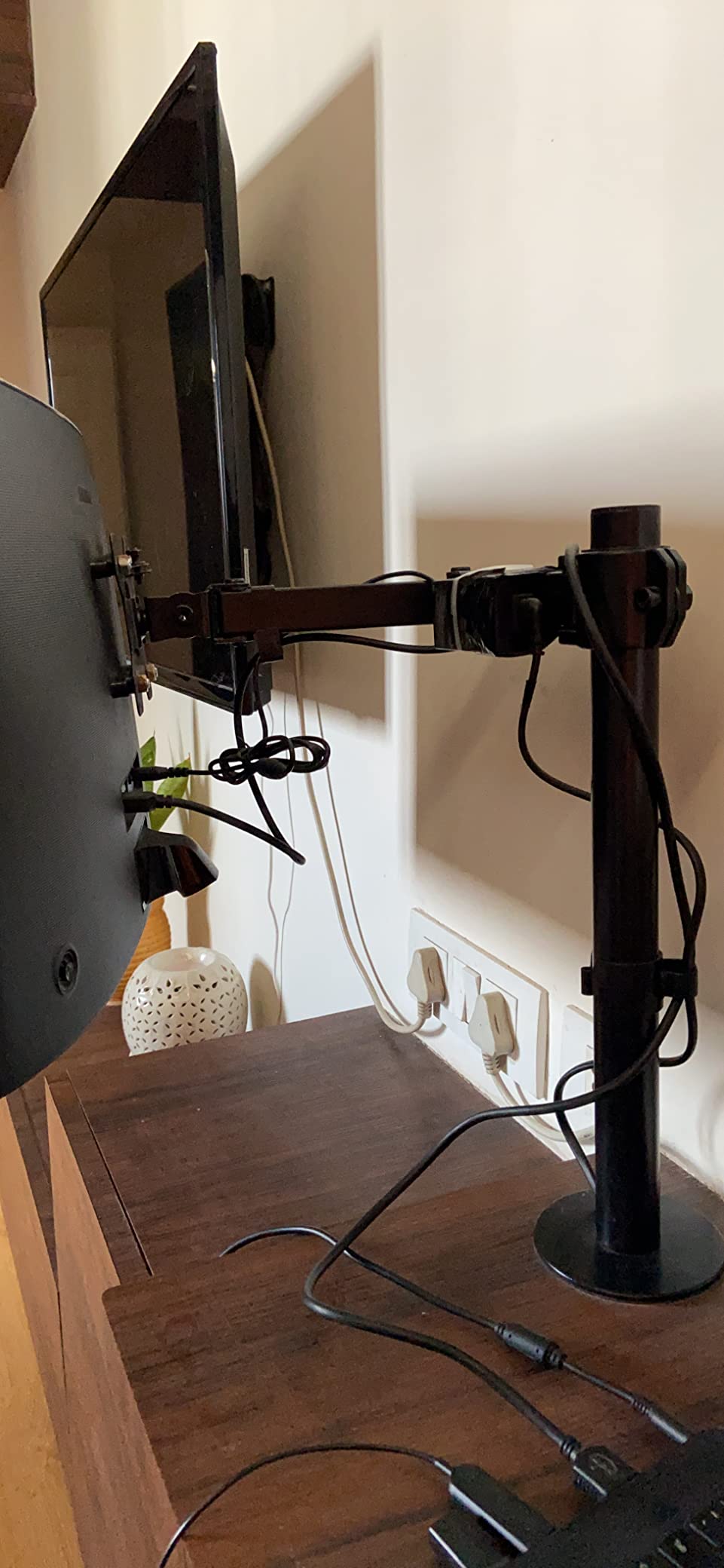 Single Monitor Stand Mount, Height Adjustable LCD Monitor Desk Mount ...