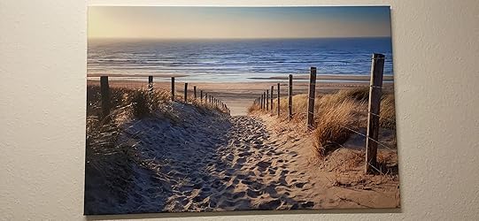 Amazon.de: Querfarben Bild auf Leinwand Weg zum Nordseestrand 120 x 80 cm, Farbig, Wandbild ...