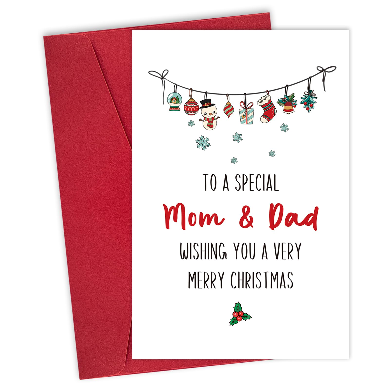 Amazon.com: Leinessy Lovely Christmas Card for Mom Dad, Mom and Dad ...