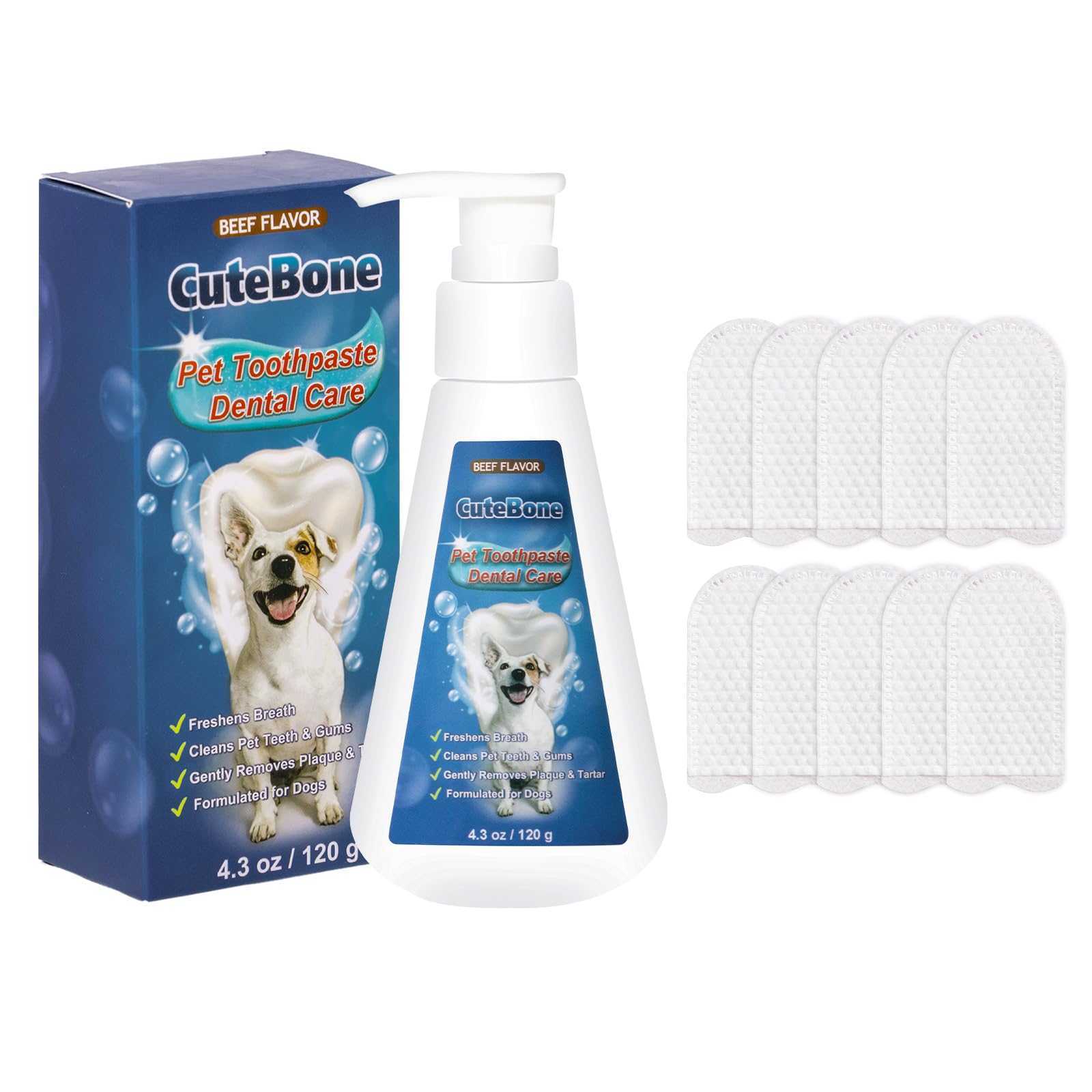 Amazon.com: CuteBone Beef-Flavored Enzymatic Dog Toothpaste 4.3oz/120g ...