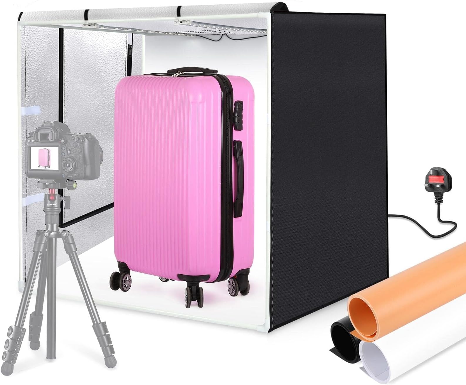 eWINNER 80 x 80 x 80cm Large Folding LED Light Tent Desktop Photo ...