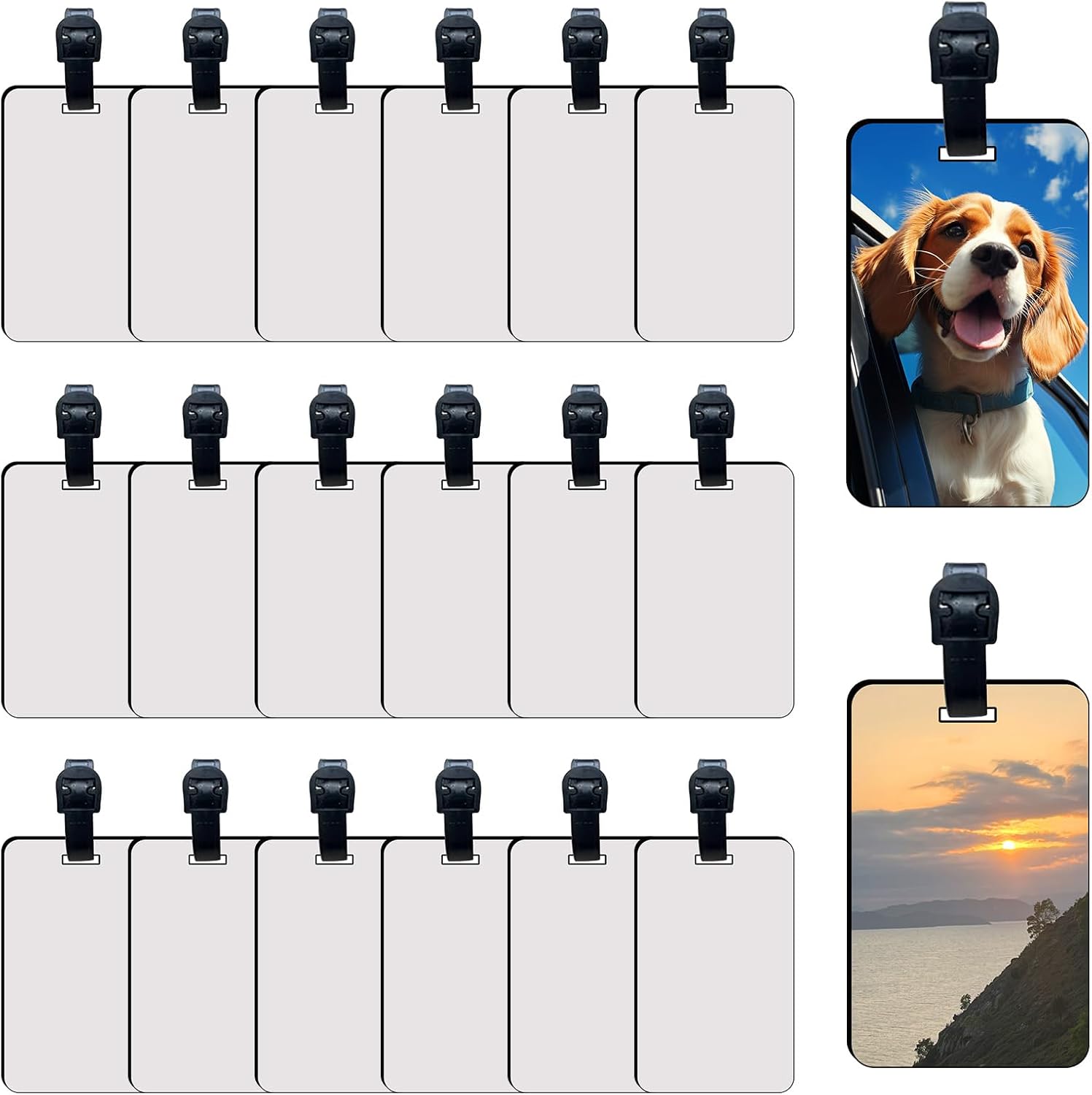 Amazon.com | 20 Pcs Sublimation Luggage Tag Blanks Rectangle Bulk with ...