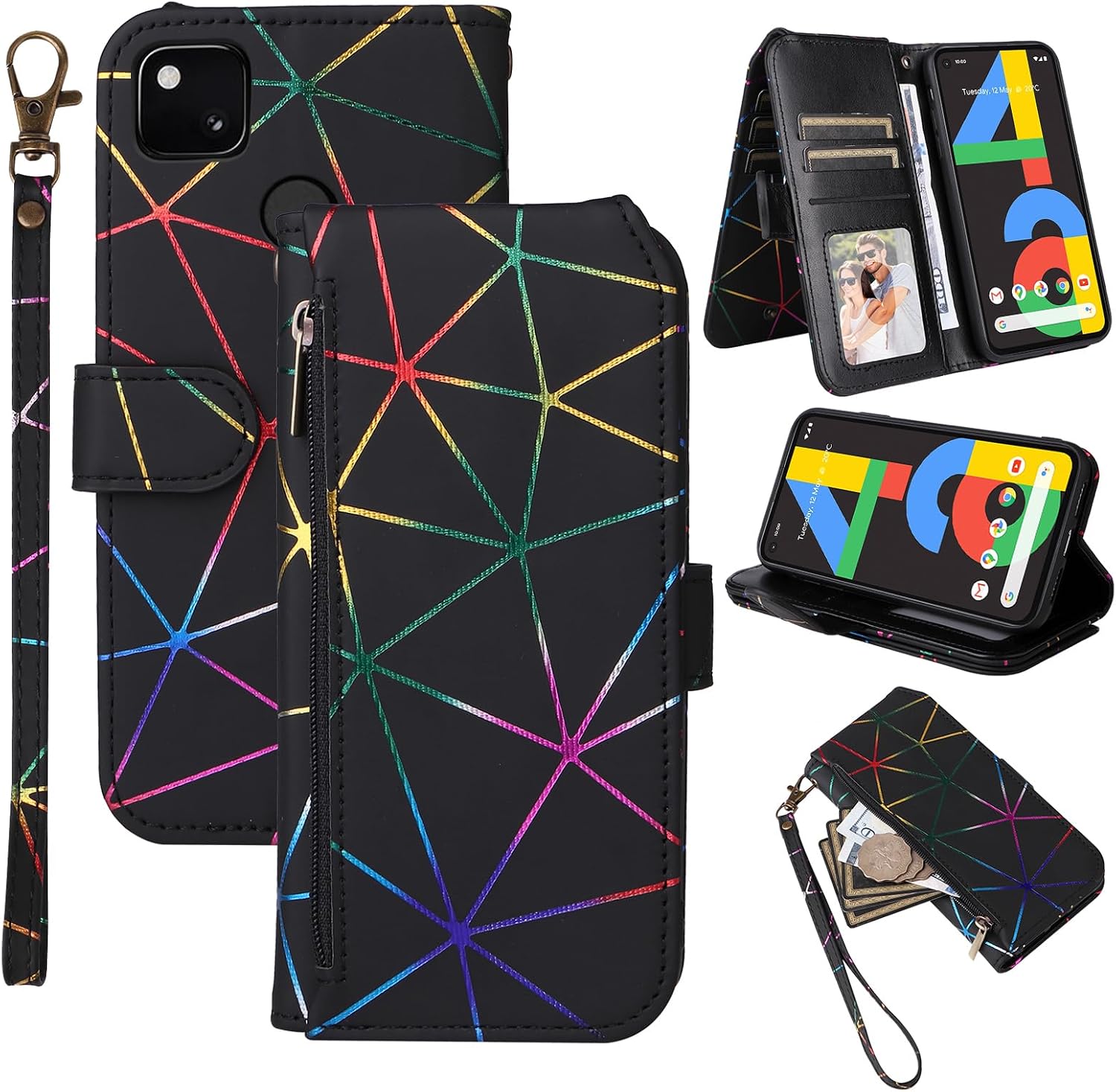 Amazon.com: Furiet Wallet Case for Google Pixel 4a 4G with Wrist Strap ...