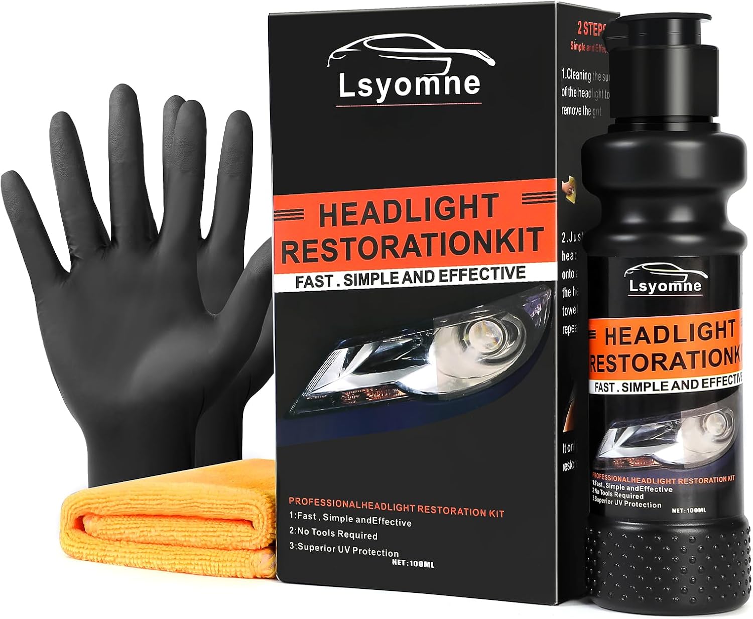 Amazon.com: Lsyomne Headlight Restoration Kit - 1 Step Headlight ...