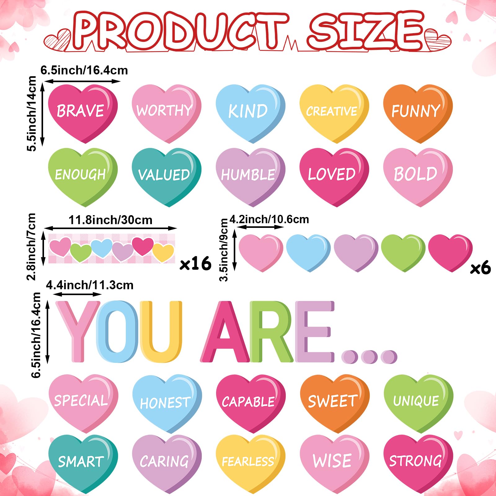 Snapklik.com : Gisgfim Valentines Day Candy Heart Bulletin Board ...