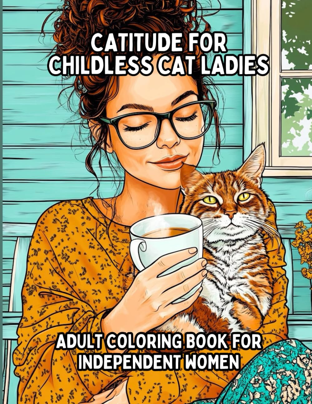 Amazon.com: Catitude for Childless Cat Ladies: An Adult Coloring Book ...