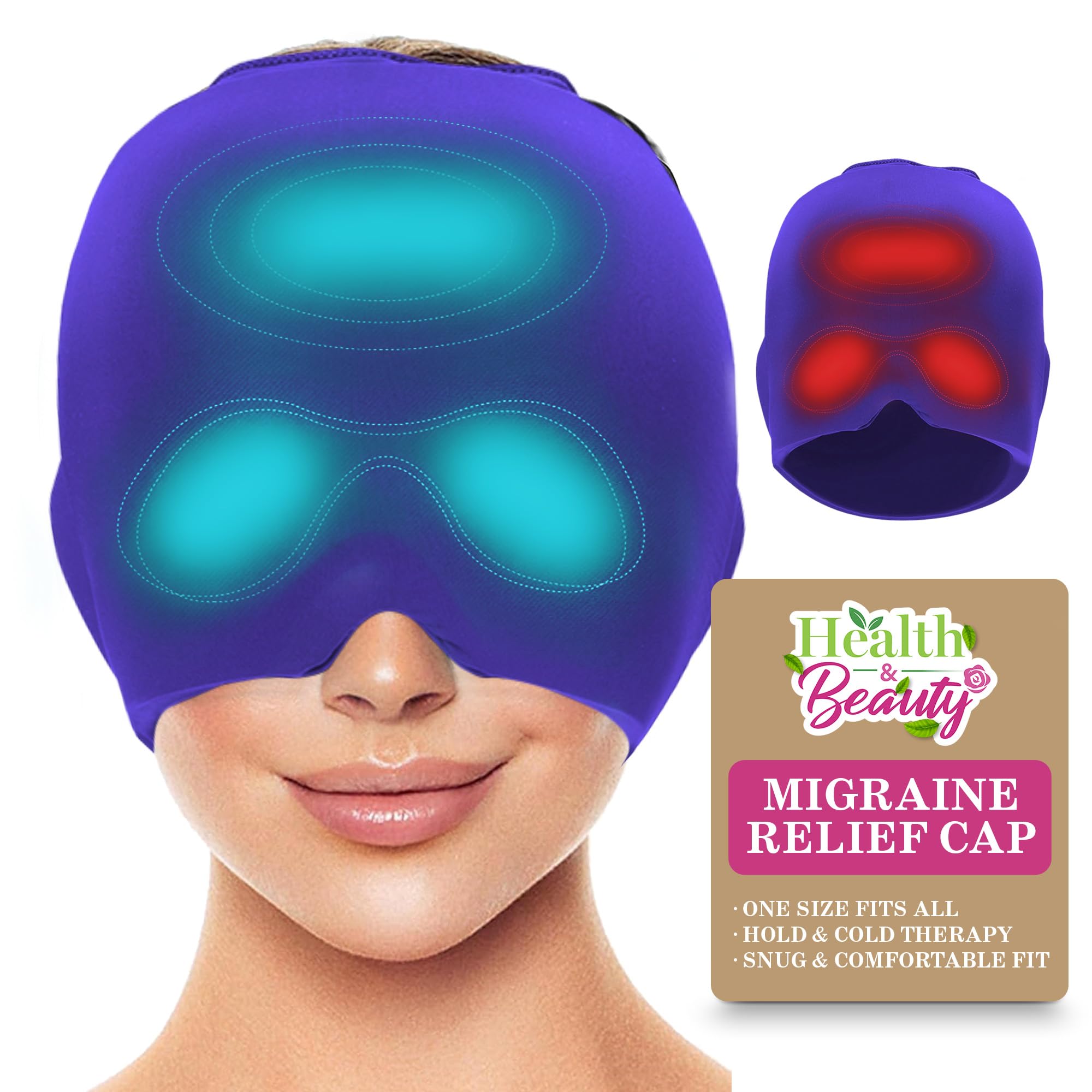 Migraine Relief Cap, Tension Headache Relief Cap with Cooling Gel ...