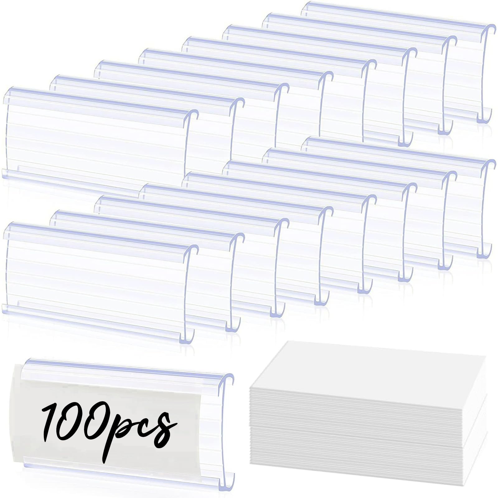 Amazon.com : Shelf Label Holder 100 Pcs, Basket Labels Clip On, Shelf ...